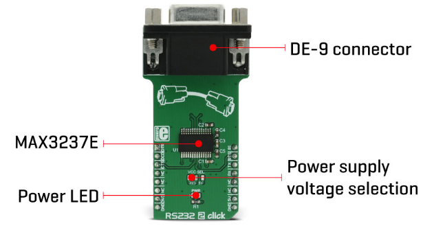 MIKROE-2897 RS232 2 Click板 - Mikroe | Mouser